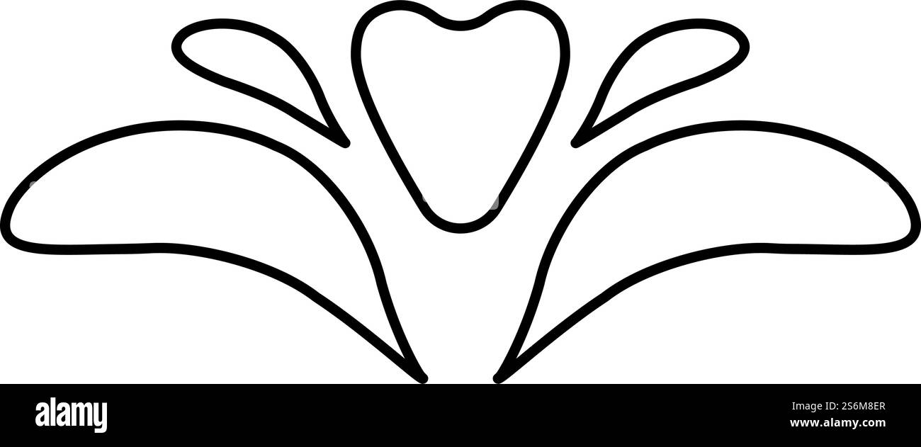 Flower contour outline icon black color vector illustration flat style ...