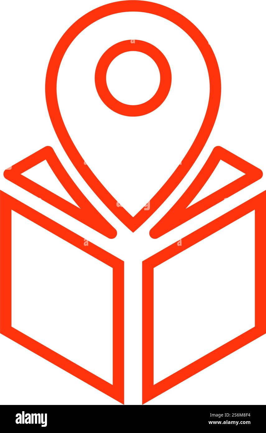 Pin box location logo vector flat design Stock Vector Image & Art - Alamy