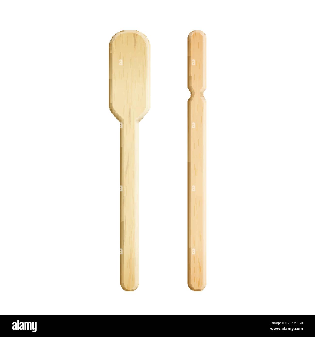 Ice Cream Wood Stick In Different Form Set Vector. Cool Dairy Dessert ...