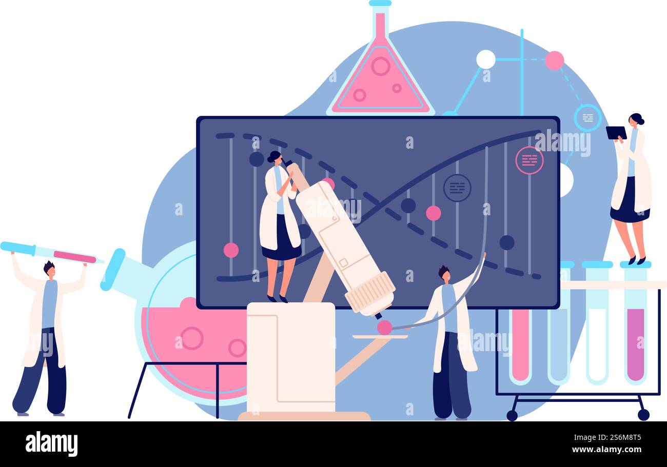 Dna research. Equipped laboratory, genetics lab deoxyribonucleic acid ...