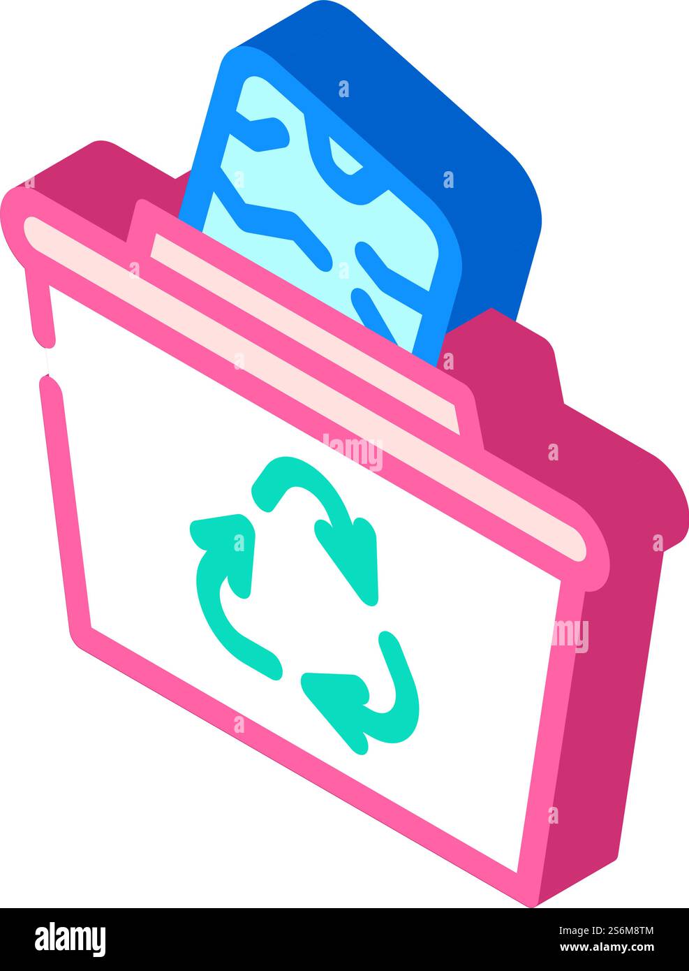 reuse solid waste isometric icon vector. reuse solid waste sign ...