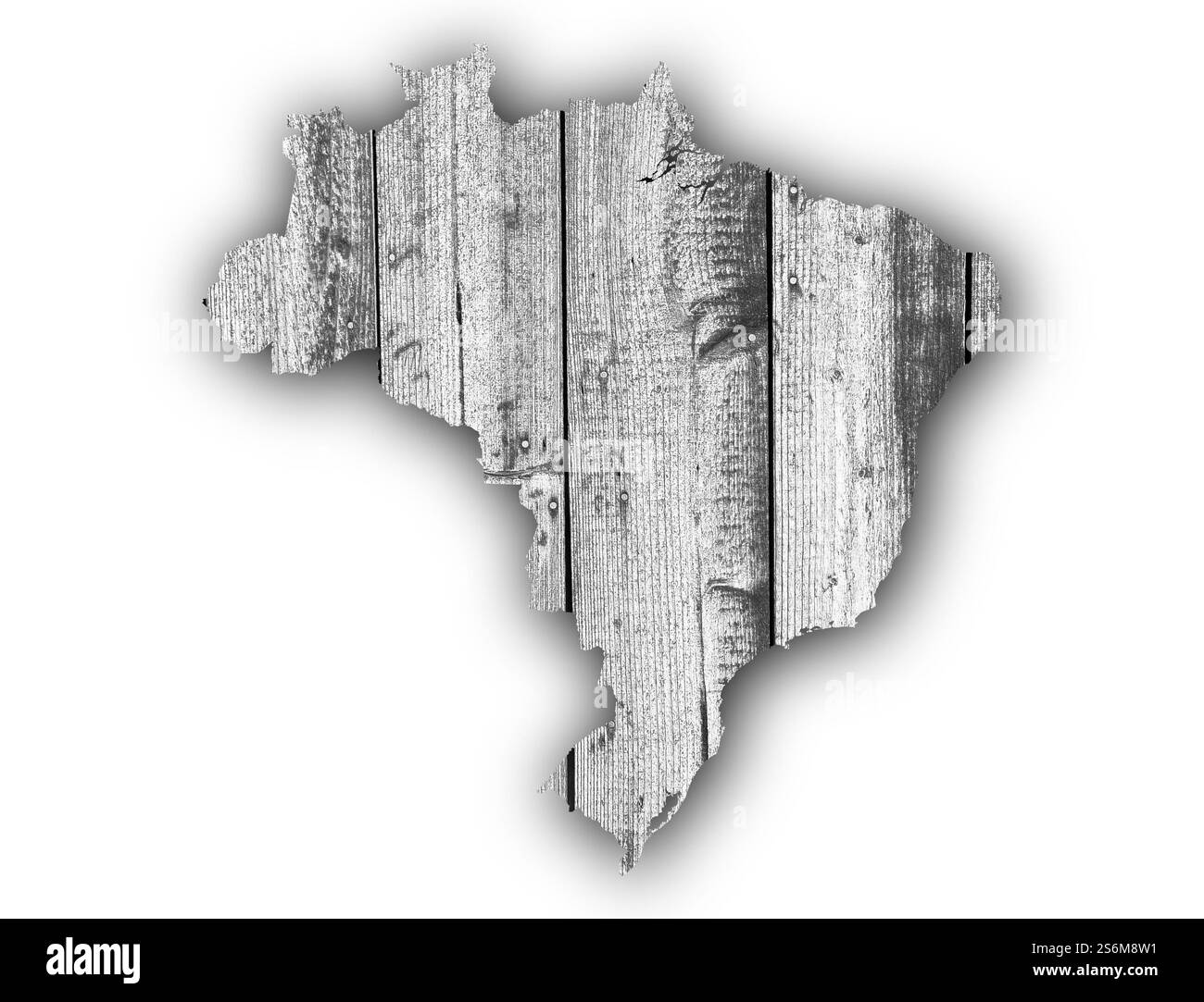 Map of Brazil on weathered wood Stock Photo - Alamy