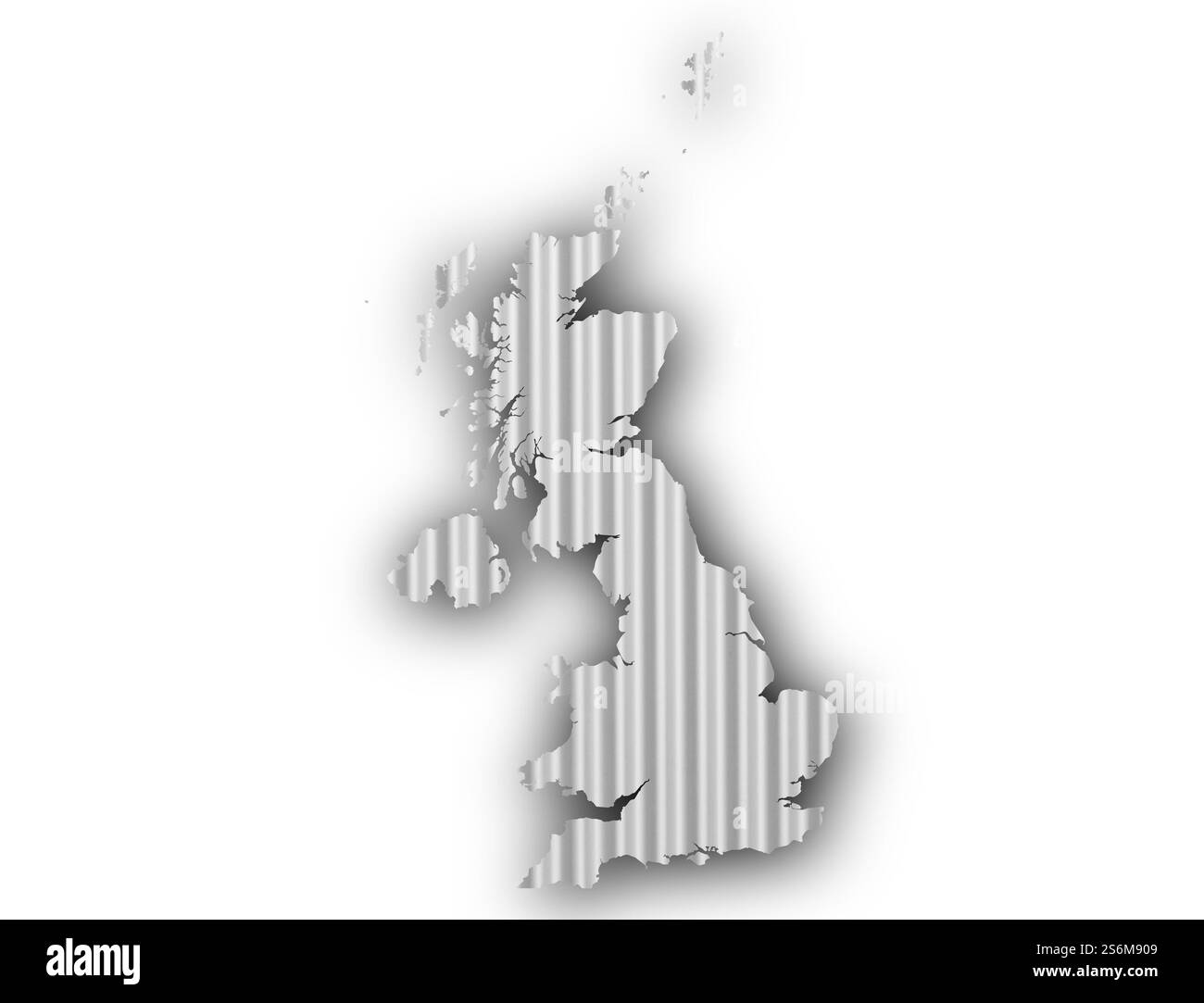Map of Great Britain on corrugated iron Stock Photo - Alamy