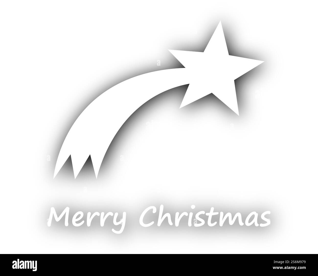 Merry Christmas with comet on white Stock Photo - Alamy