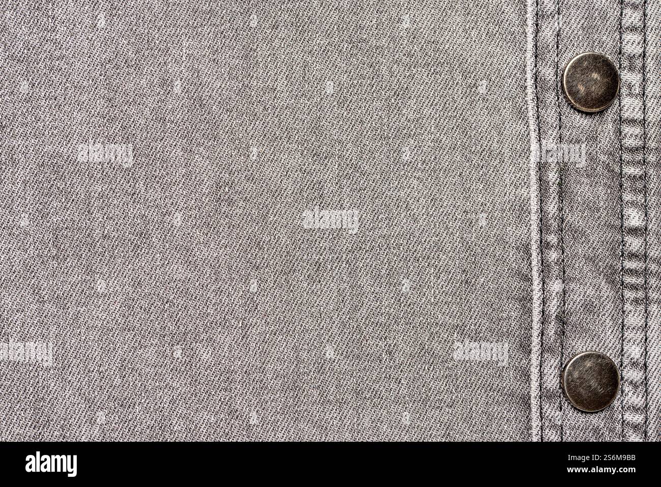 Macro background photography of denim fabric, grey jeans cloth, buttons ...