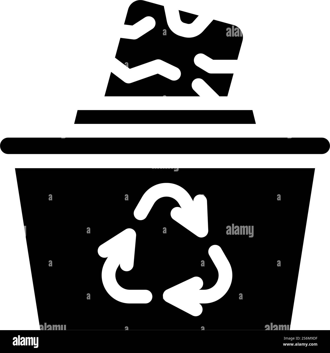 reuse solid waste glyph icon vector. reuse solid waste sign. isolated ...