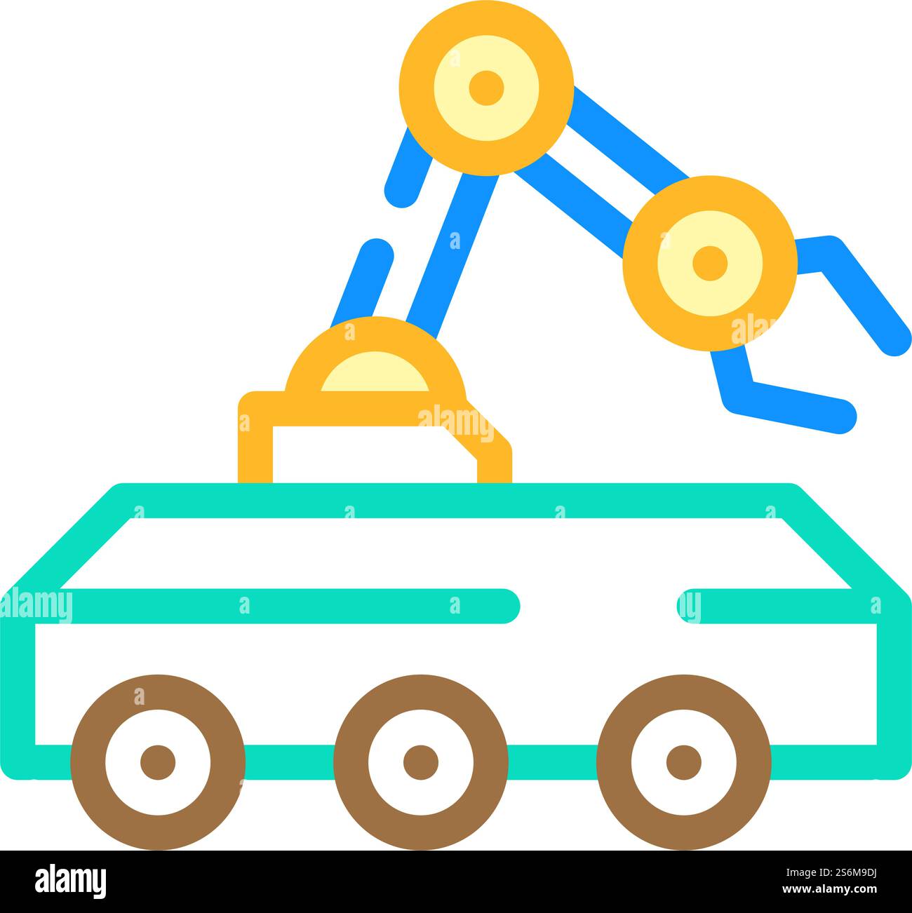 mine neutralization robot color icon vector. mine neutralization robot ...