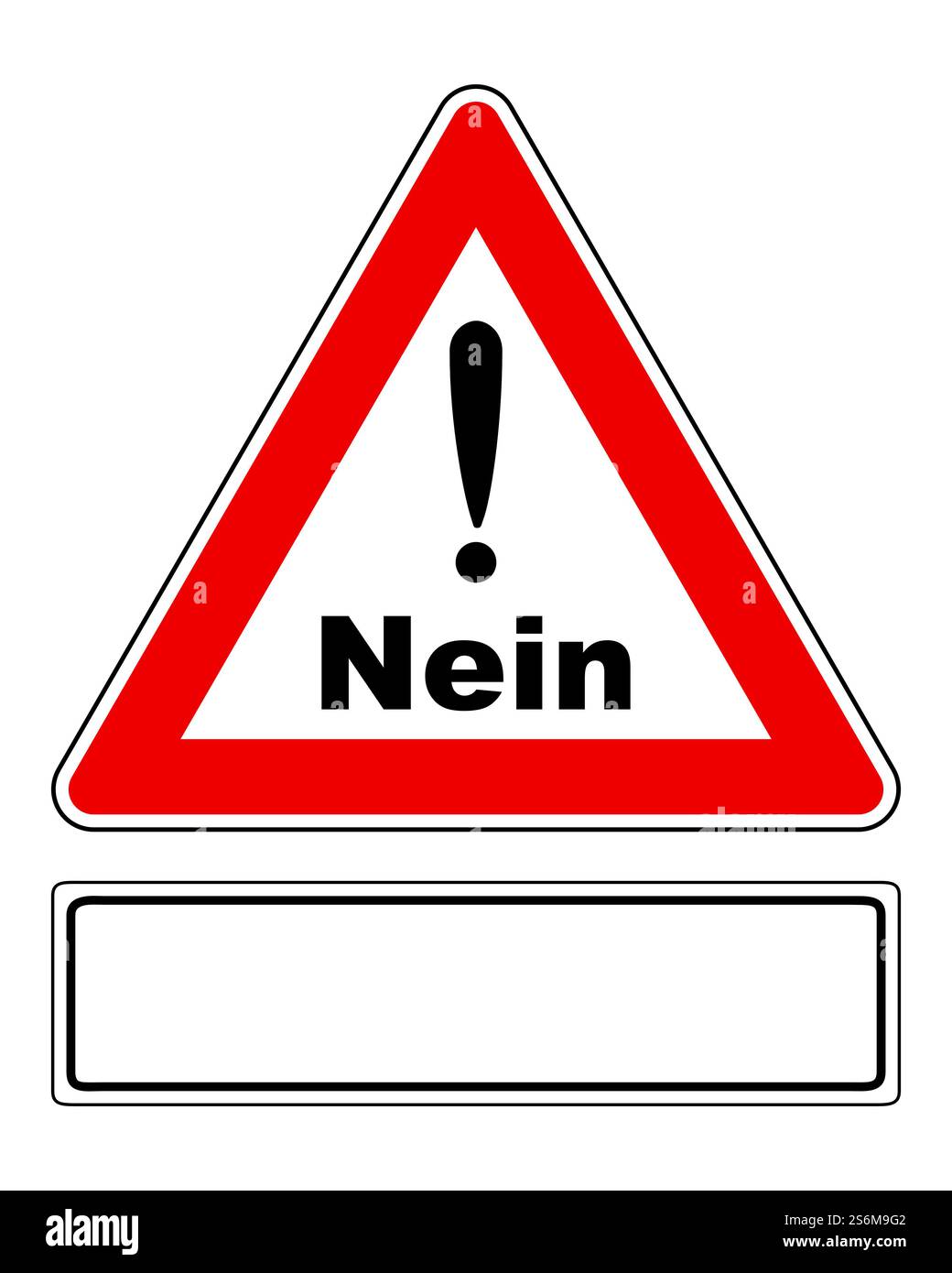 No warning sign with exclamation mark and additional sign Stock Photo ...