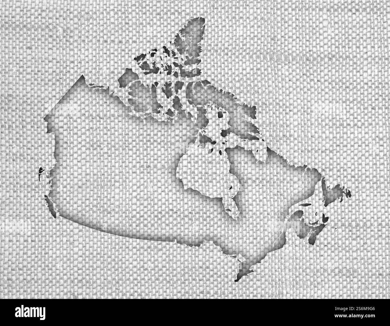 Map of Canada on old linen Stock Photo - Alamy