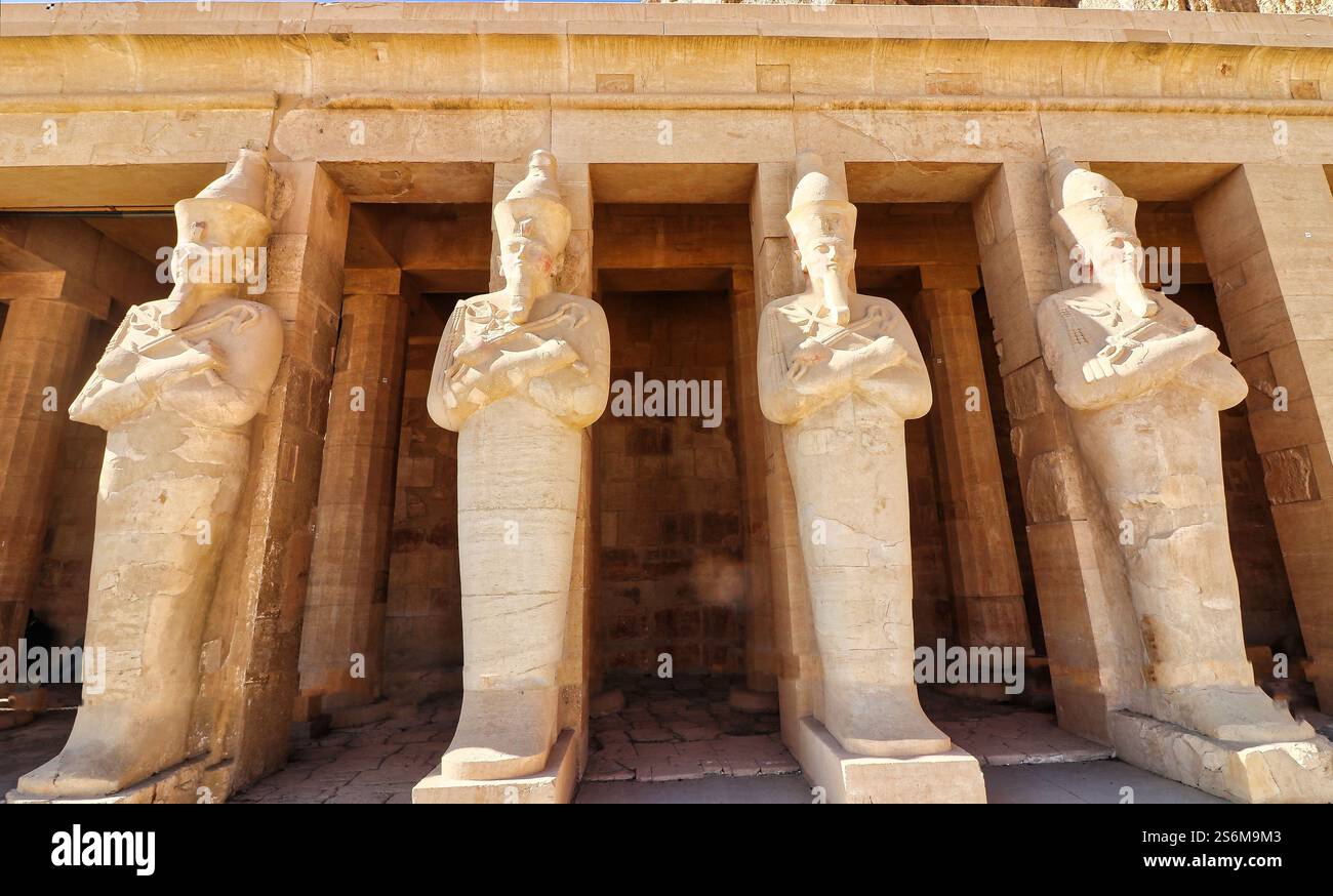 Massive statues of Great Female Pharoah Hatshepsut carved in sandstone ...