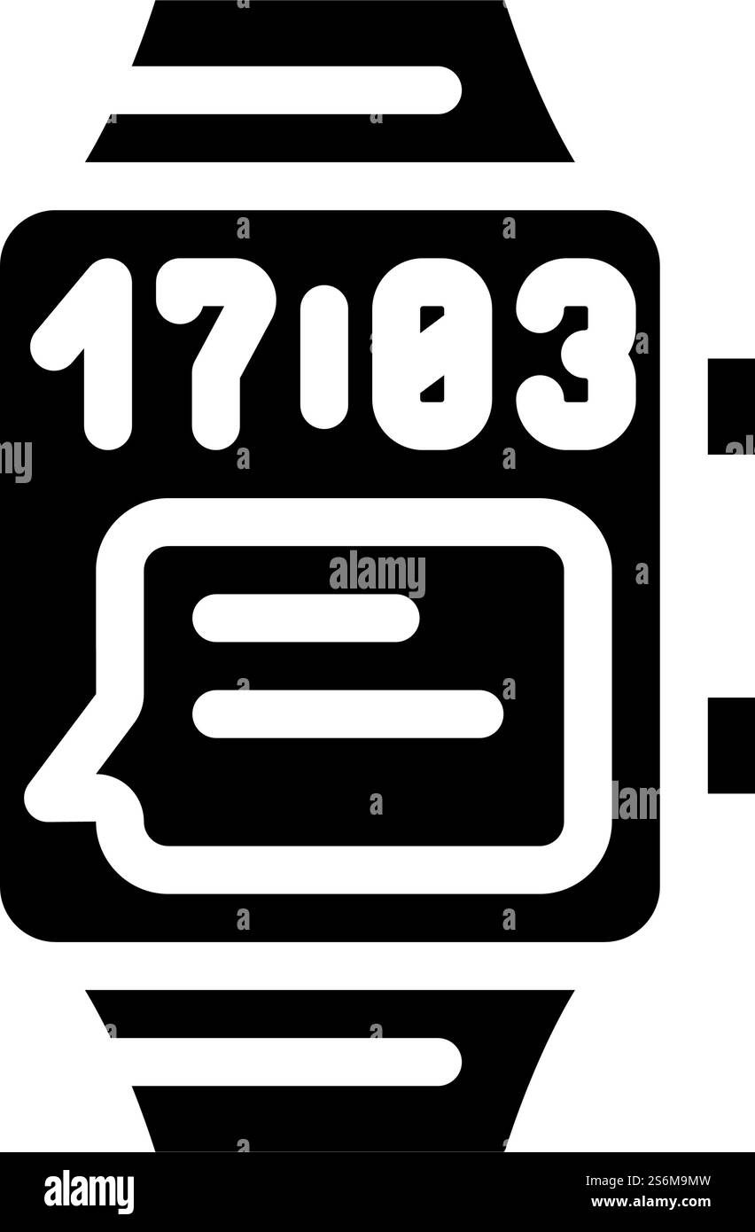 digital watch glyph icon vector. digital watch sign. isolated contour ...