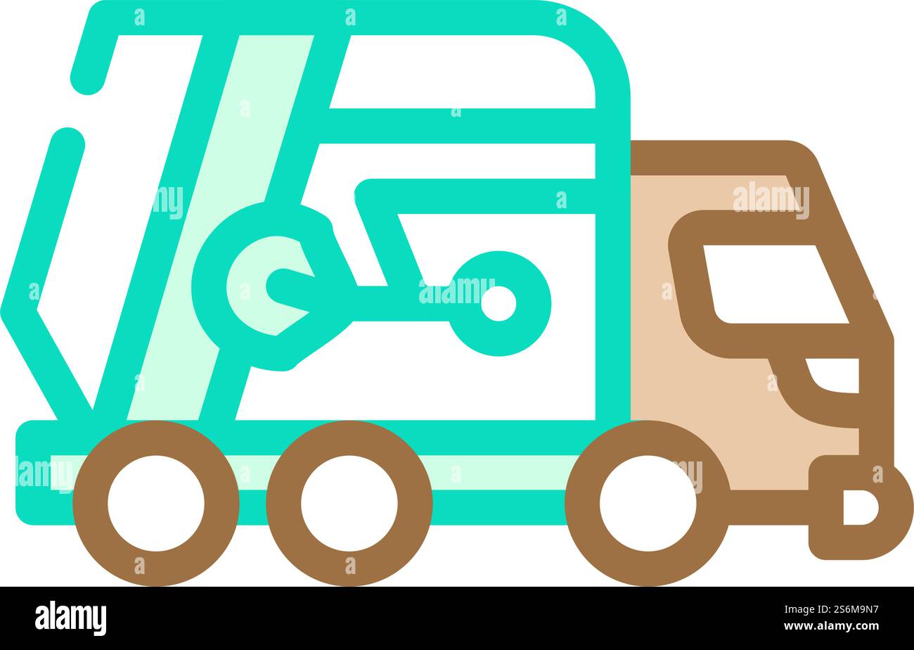 garbage truck color icon vector. garbage truck sign. isolated symbol ...