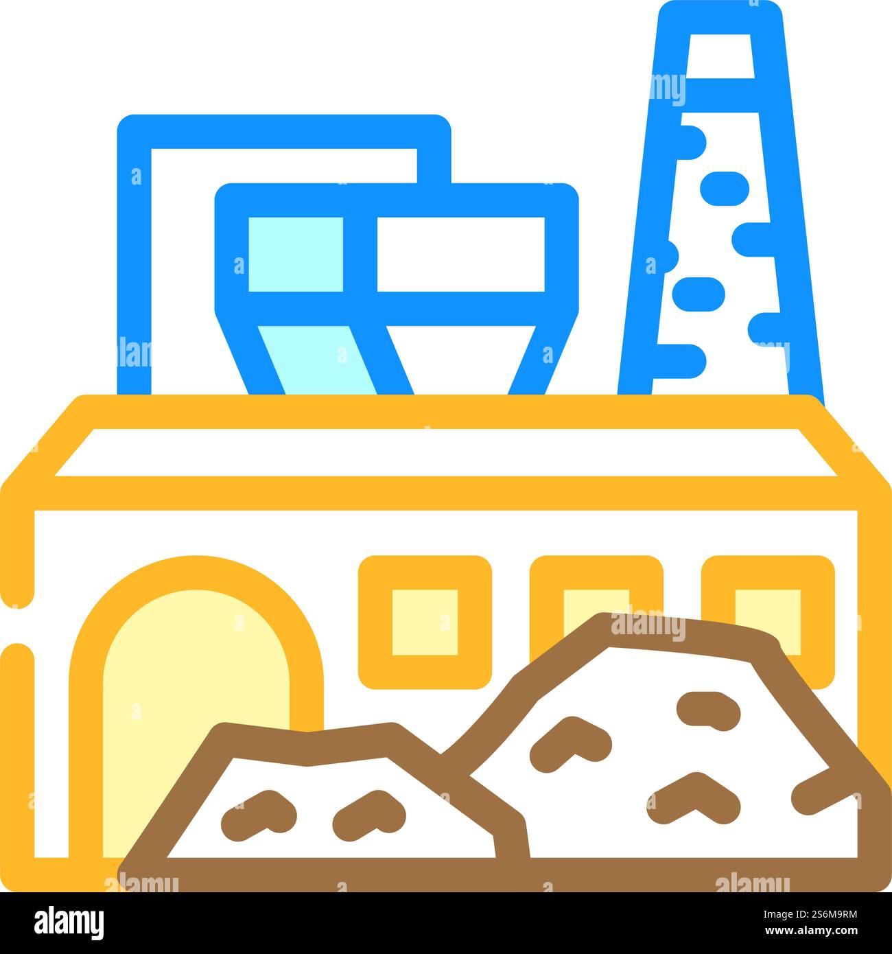 industrial processing solid waste color icon vector. industrial ...