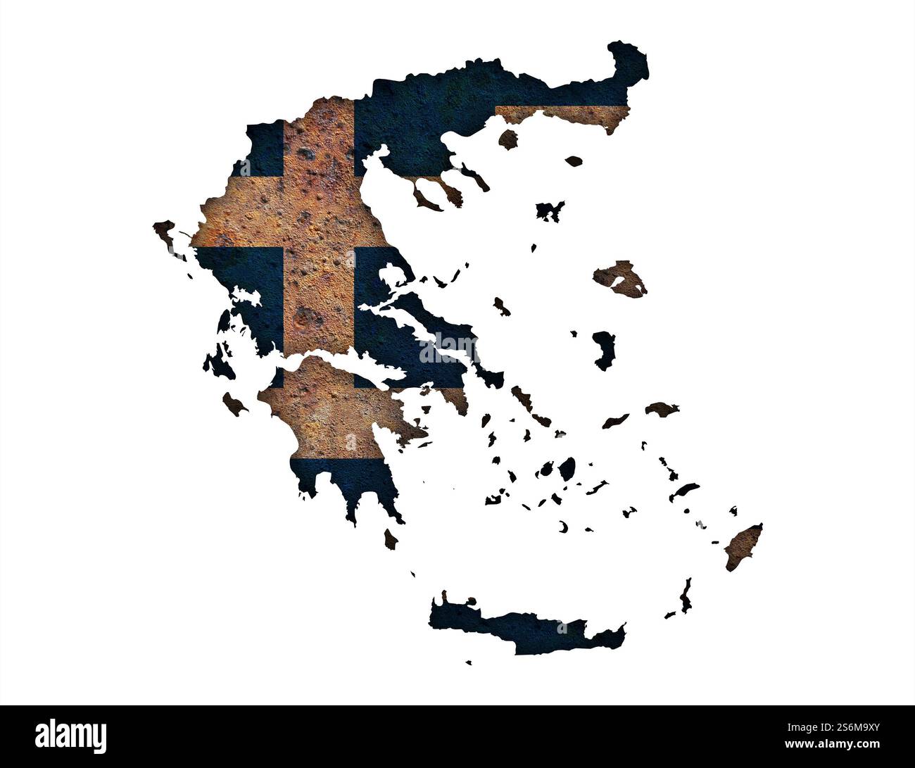 Map of Greece on texture Stock Photo - Alamy