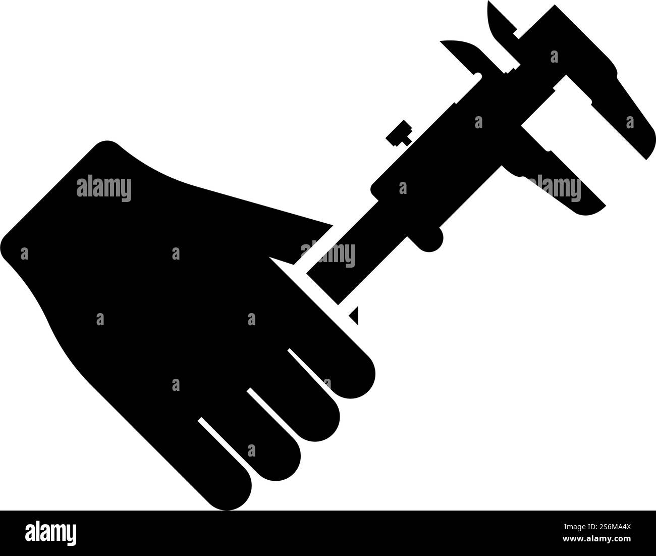 Calliper in hand Caliper in arm Measuring device measure use icon black ...