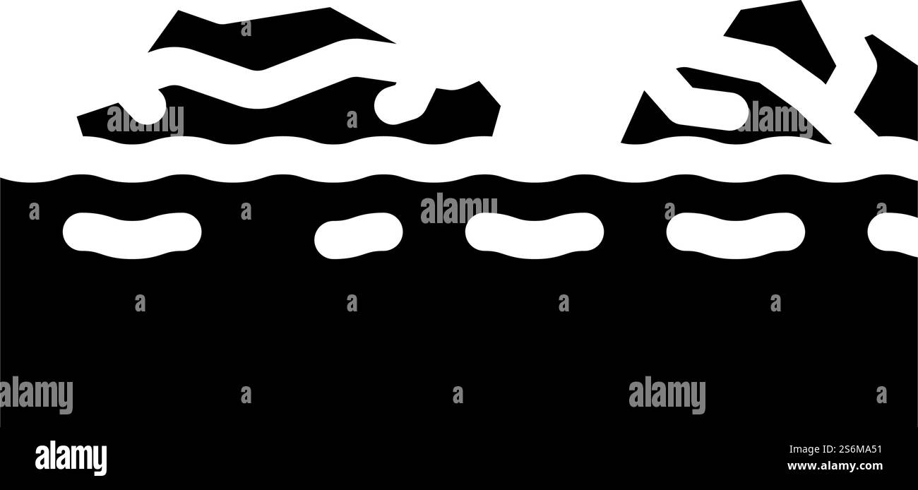 garbage island glyph icon vector. garbage island sign. isolated contour ...