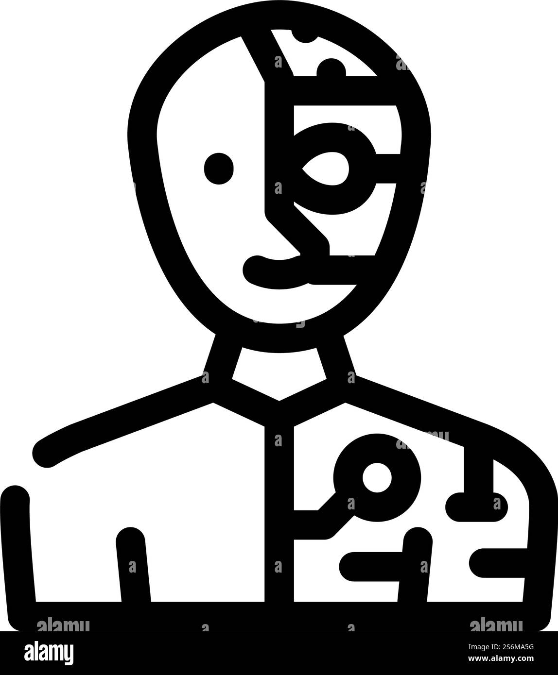 cyborg fantasy character line icon vector. cyborg fantasy character ...