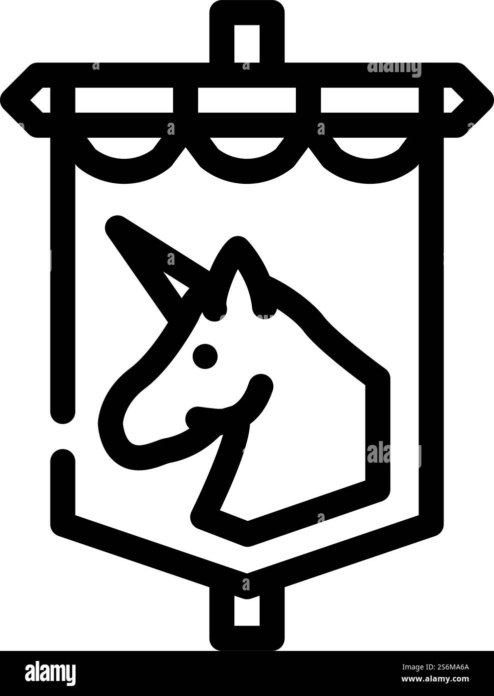 medieval flag fairy tale line icon vector. medieval flag fairy tale ...