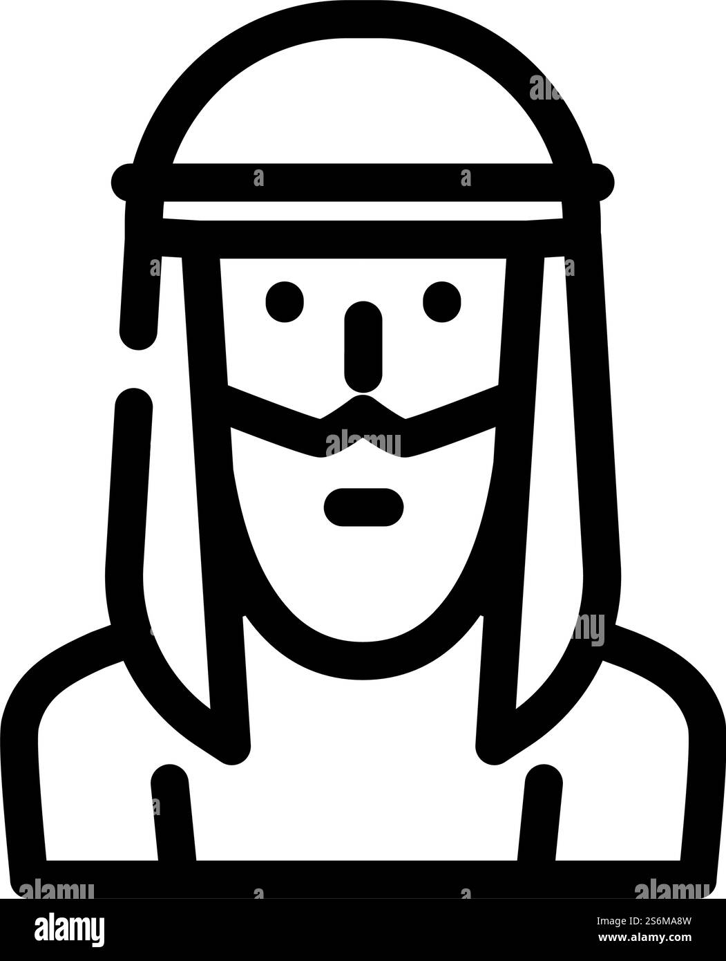 arab muslim guy line icon vector. arab muslim guy sign. isolated ...