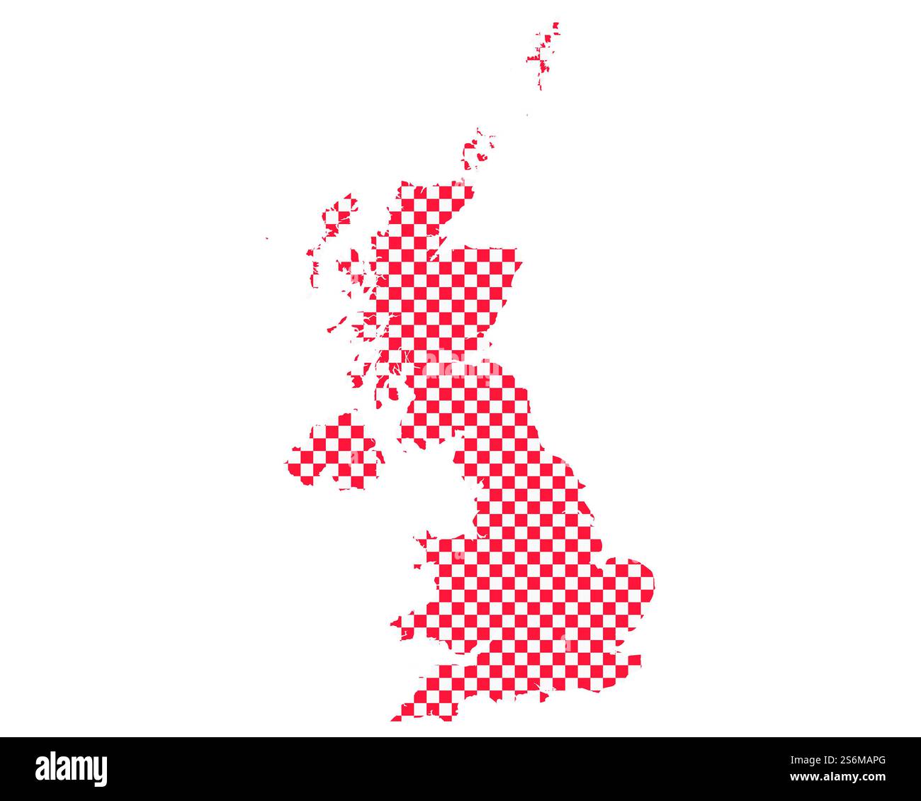 Map of Great Britain in checkerboard pattern Stock Photo - Alamy