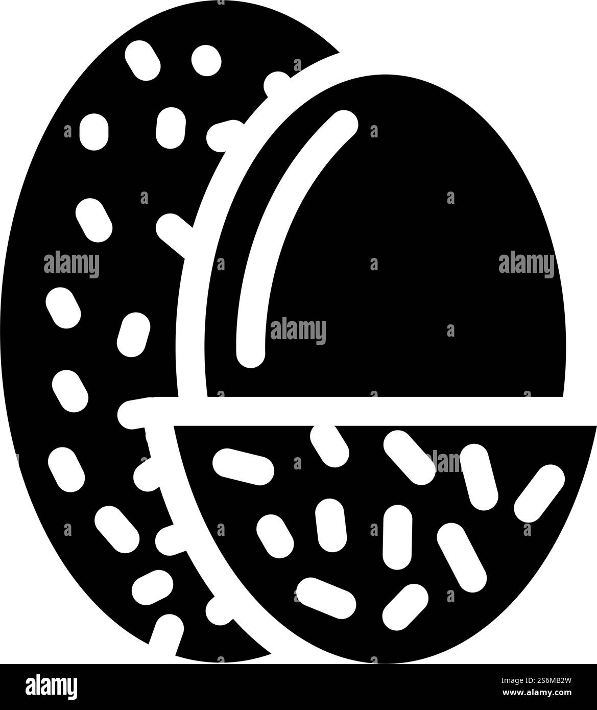 lychee fruit glyph icon vector. lychee fruit sign. isolated contour ...