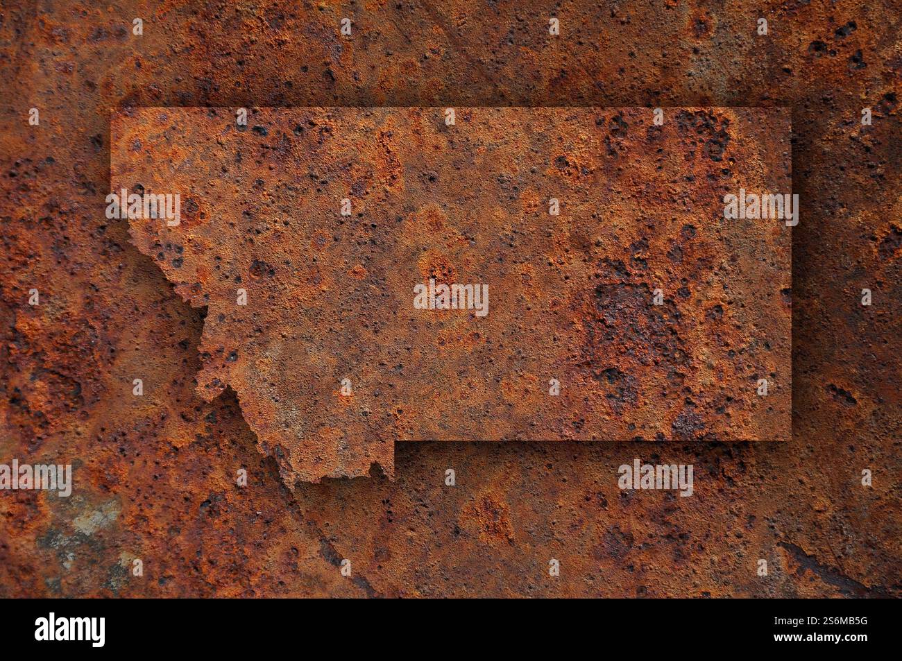 Map of montana on rusty metal hi-res stock photography and images - Alamy