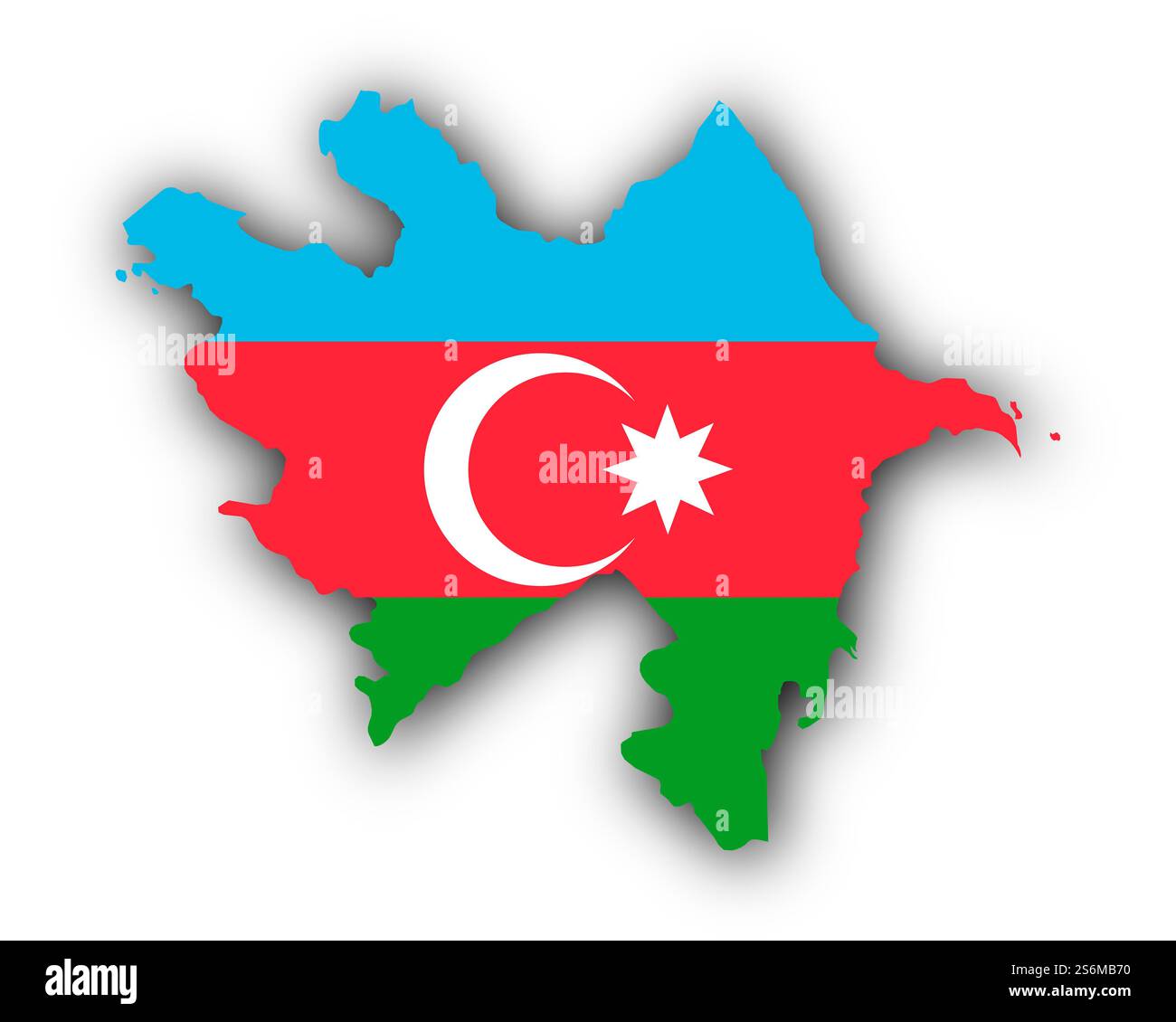 Azerbaijan country flag map shape hi-res stock photography and images ...