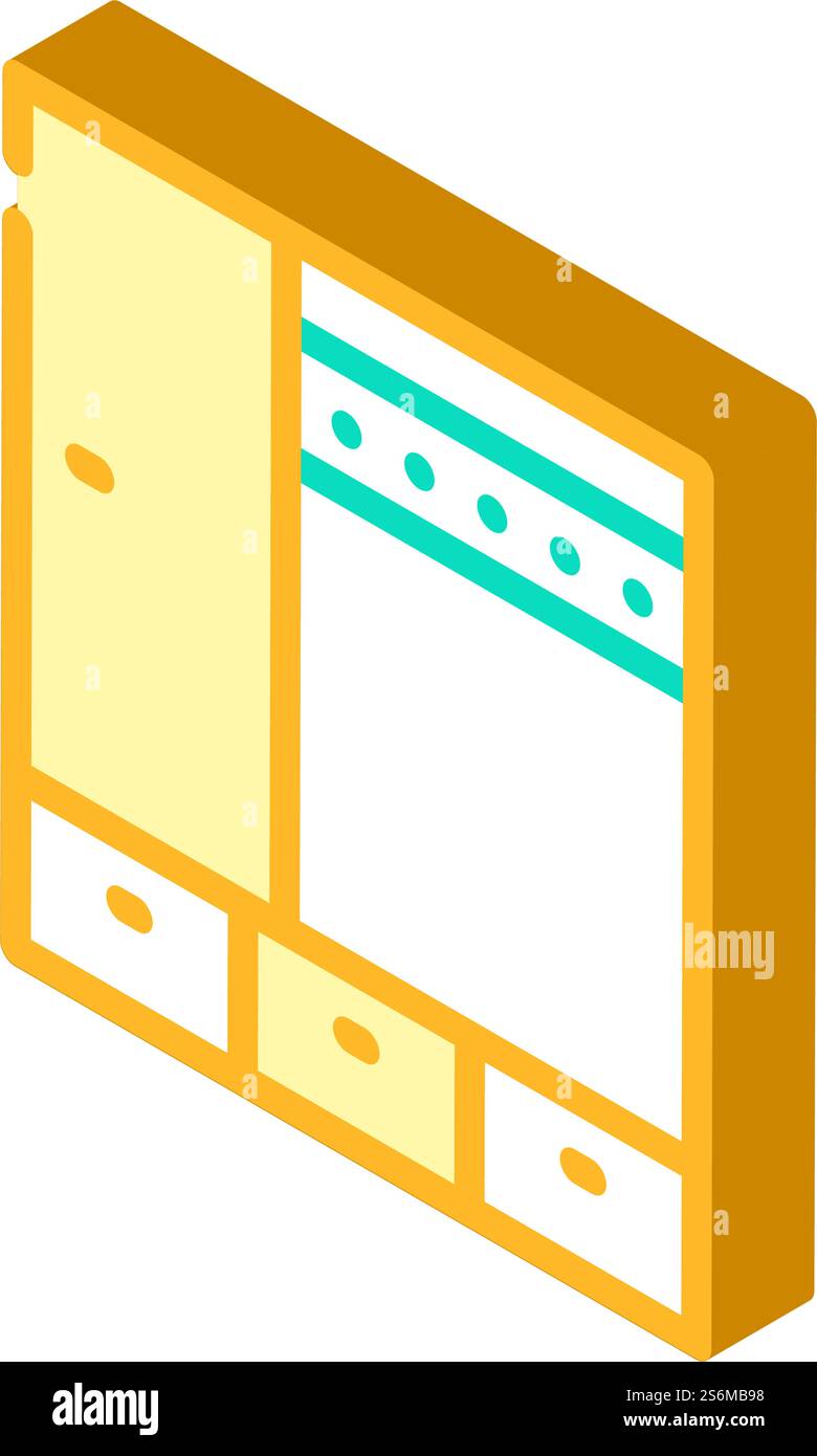 hallway furniture isometric icon vector. hallway furniture sign ...