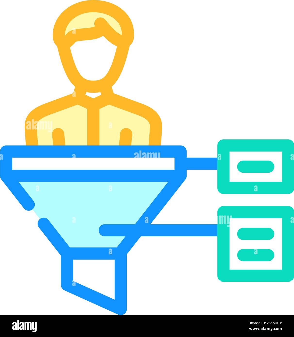 funnel candidate color icon vector. funnel candidate sign. isolated ...