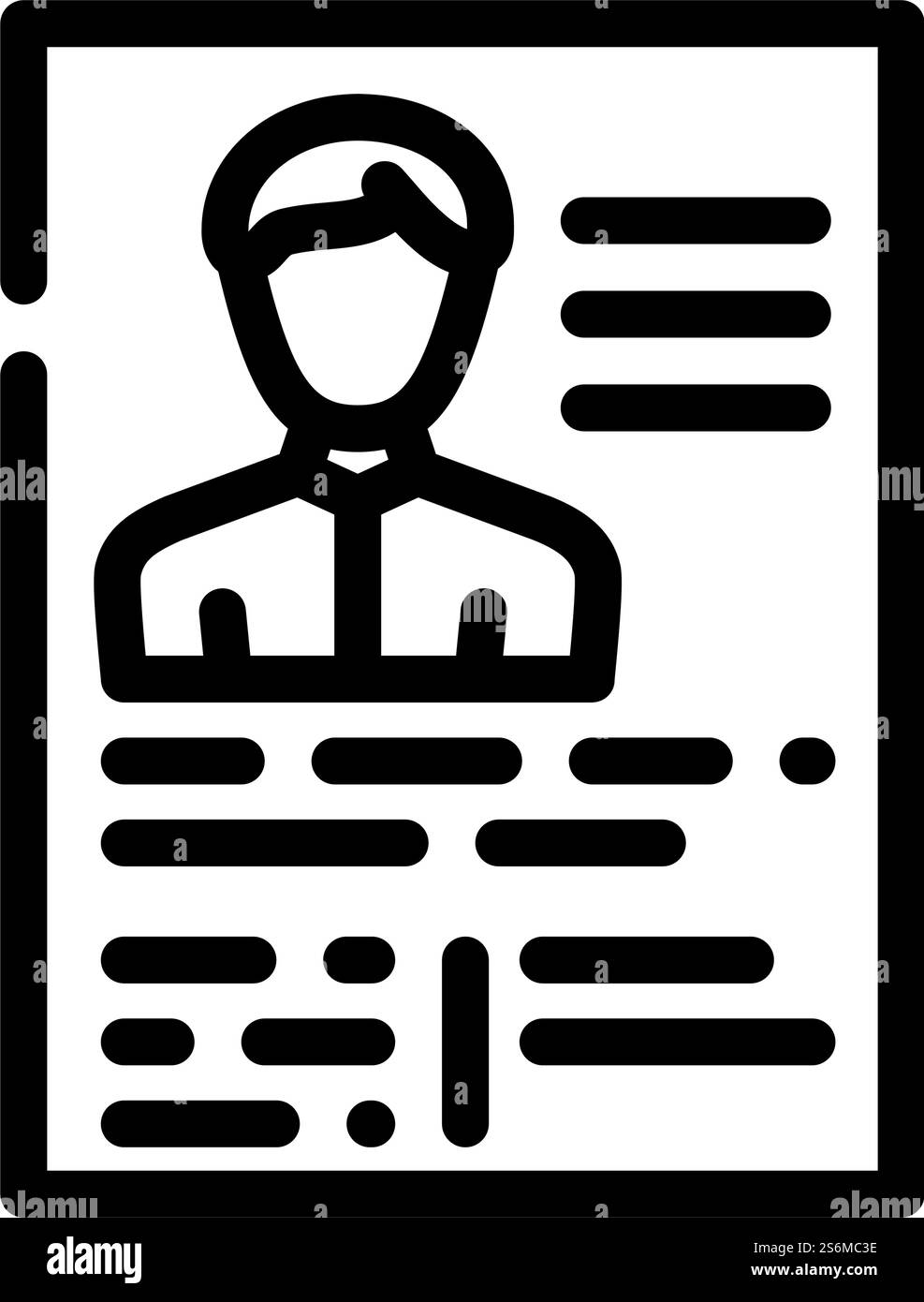 application form cv line icon vector. application form cv sign ...