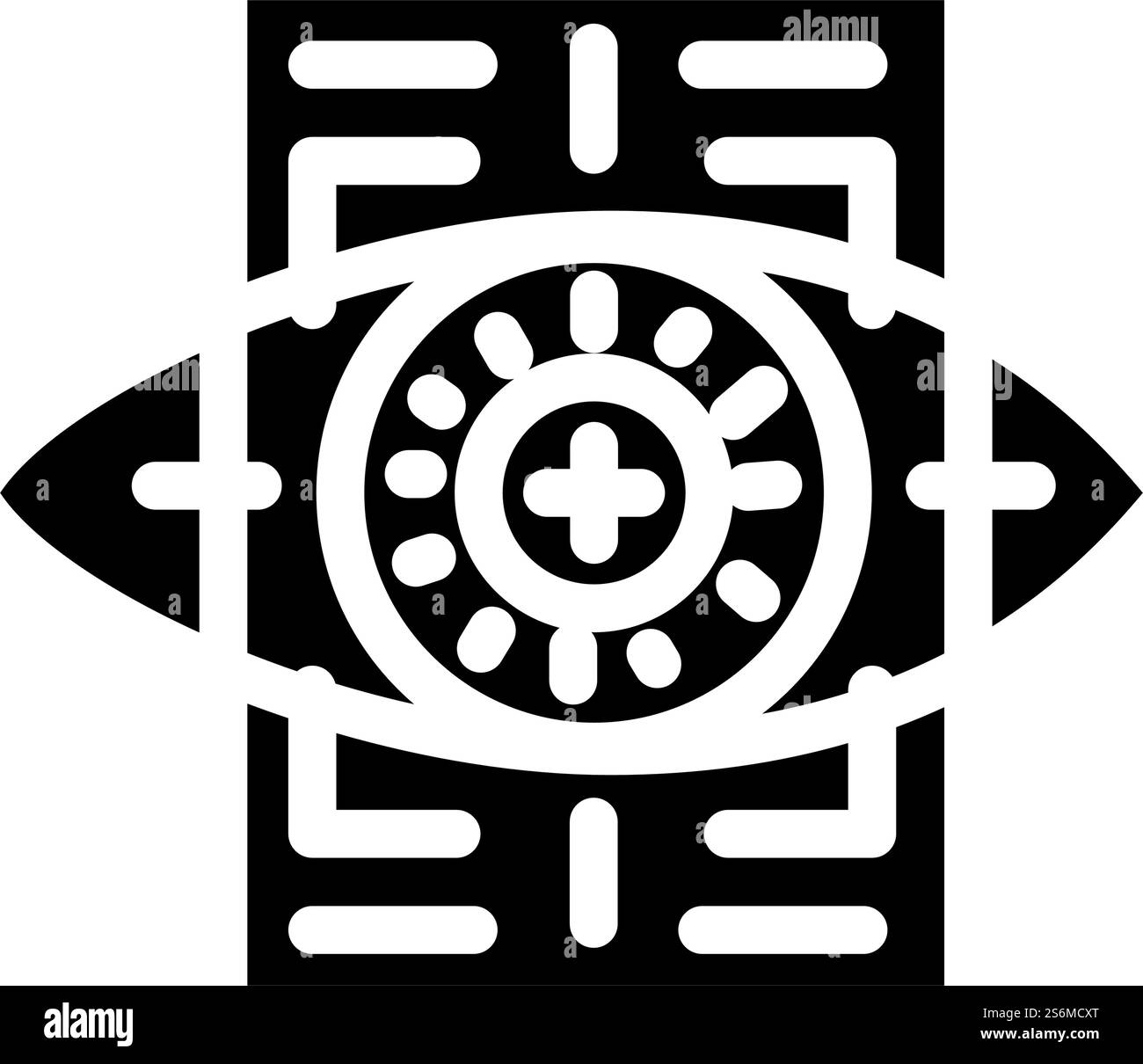 eye with mesh ophthalmology glyph icon vector. eye with mesh ...