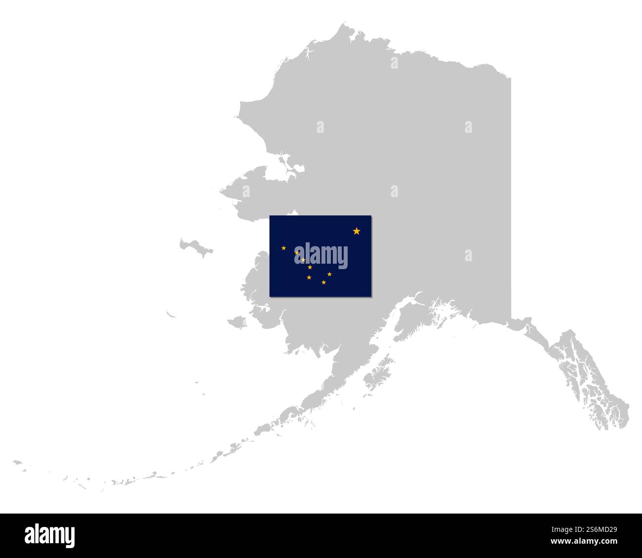 Flag and map of Alaska Stock Photo - Alamy