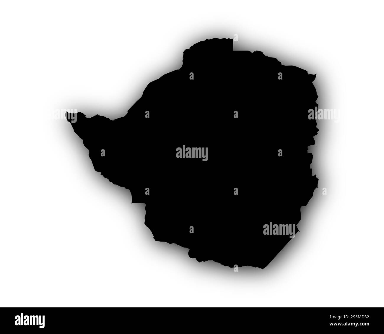 Map of zimbabwe with shadows hi-res stock photography and images - Alamy