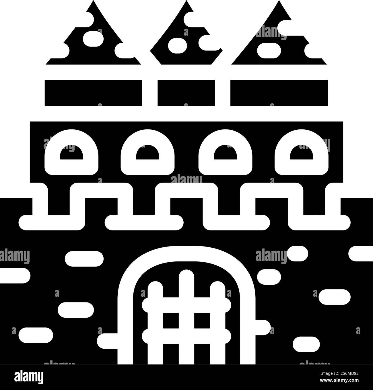 castle fairy tale glyph icon vector. castle fairy tale sign. isolated ...