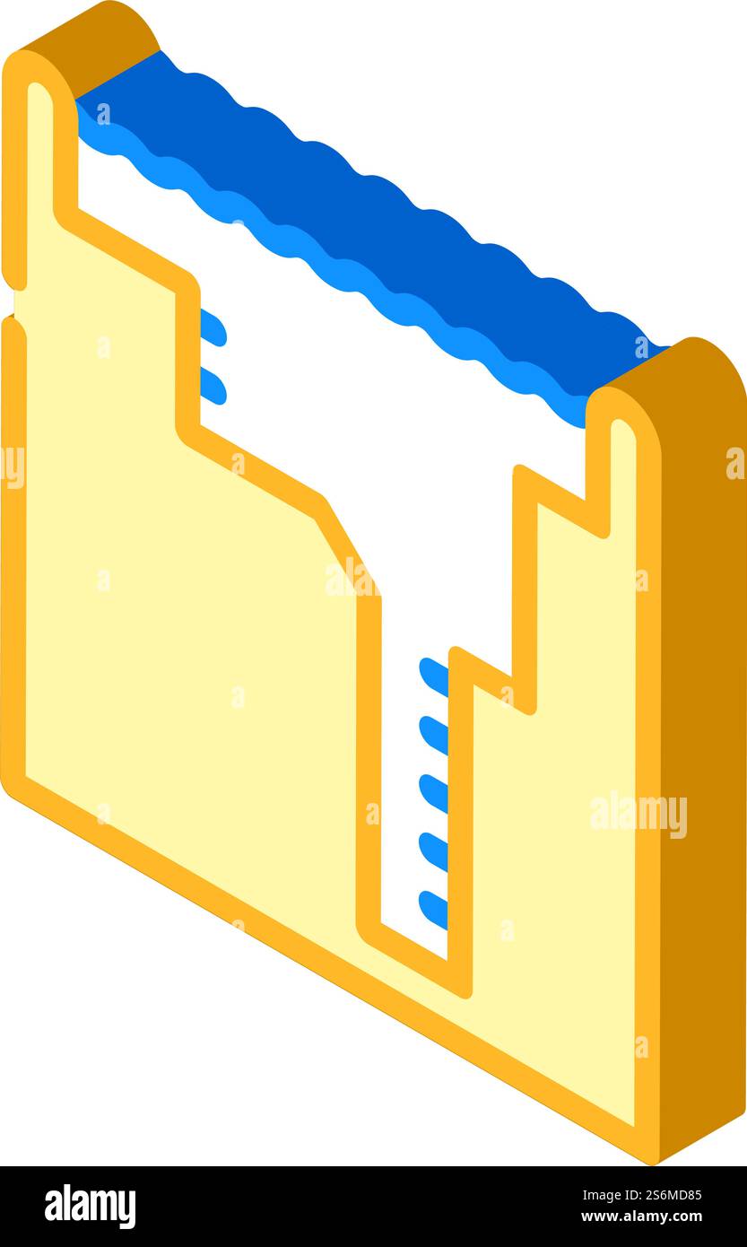 freediving water pool isometric icon vector. freediving water pool sign ...