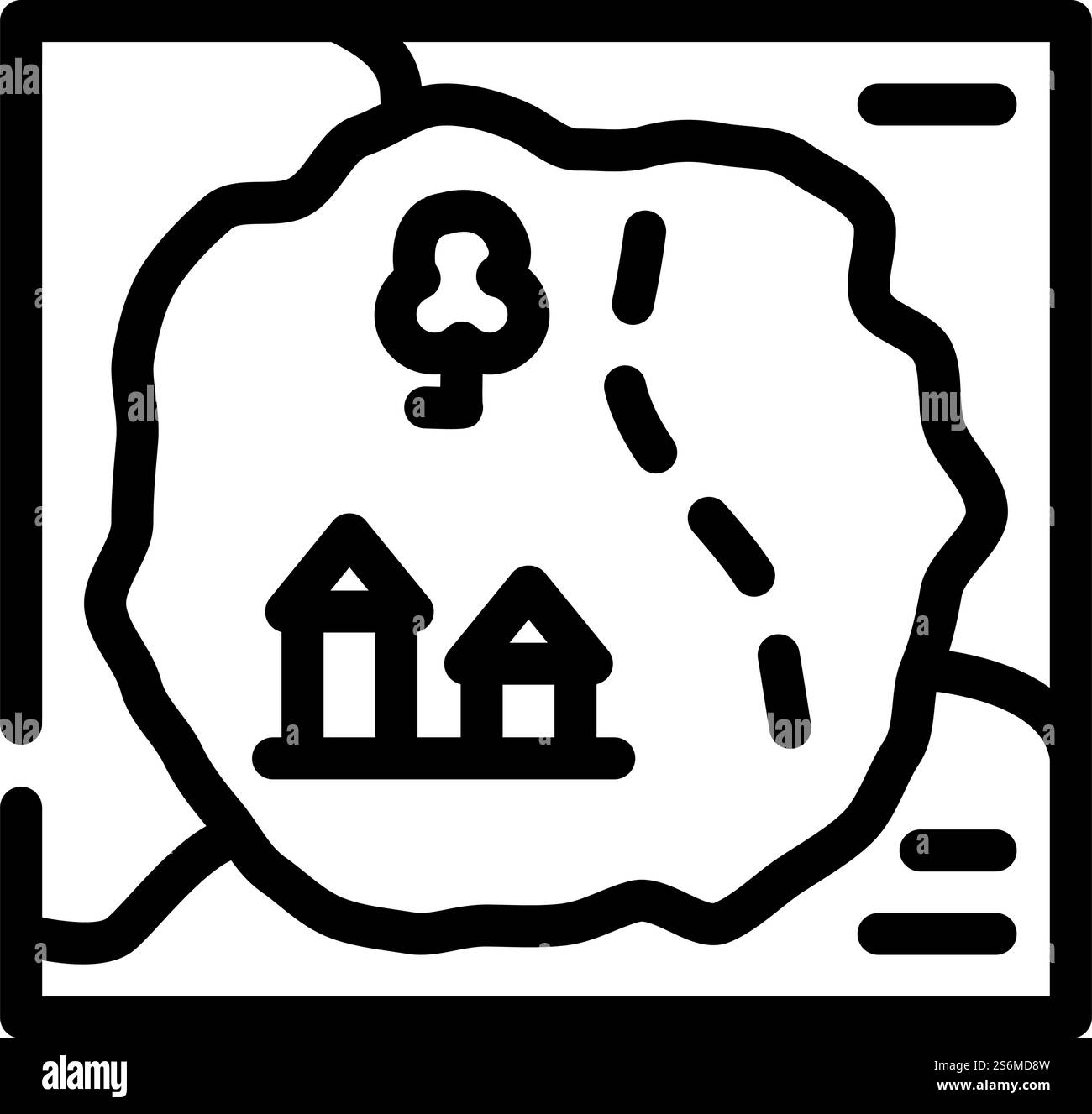 vintage map fairy tale line icon vector. vintage map fairy tale sign ...