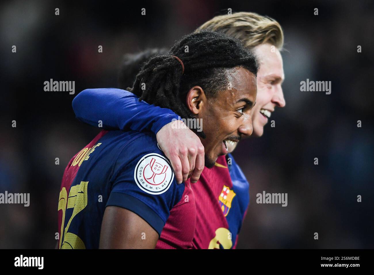 Jules KOUNDE of Barcelona celebrate his goal with Frenkie DE JONG of ...