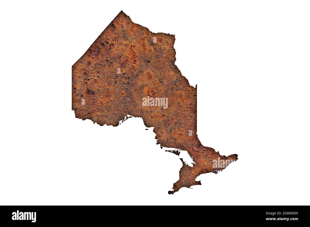 Map of Ontario on rusty metal Stock Photo - Alamy