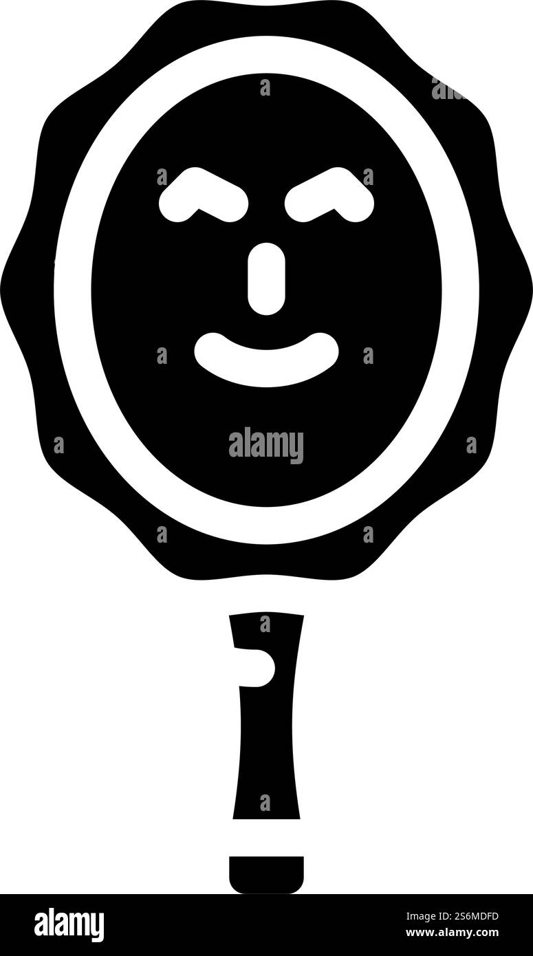 magic mirror fairy tale glyph icon vector. magic mirror fairy tale sign ...