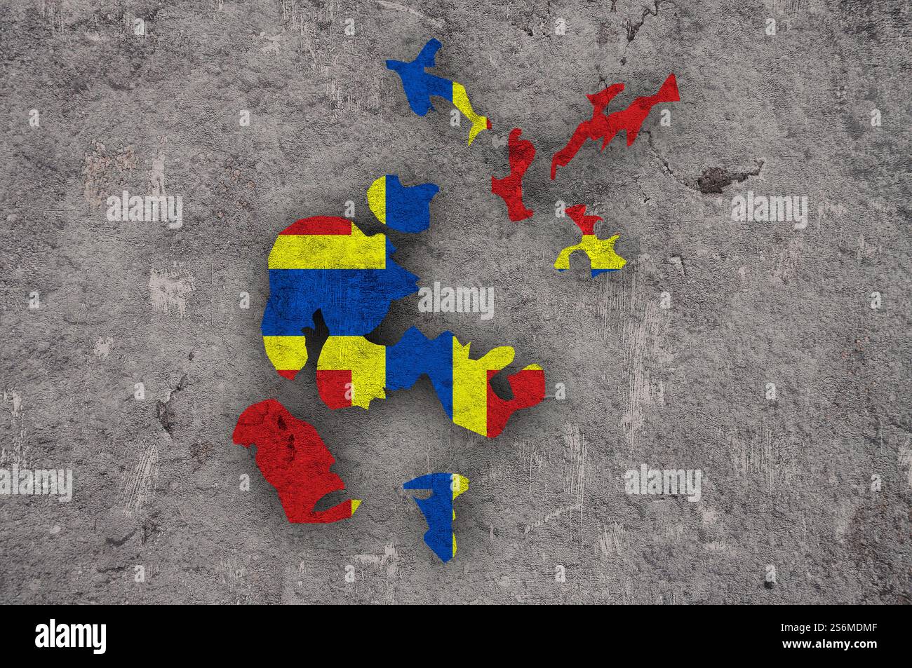 Map and flag of Orkney on weathered concrete Stock Photo - Alamy