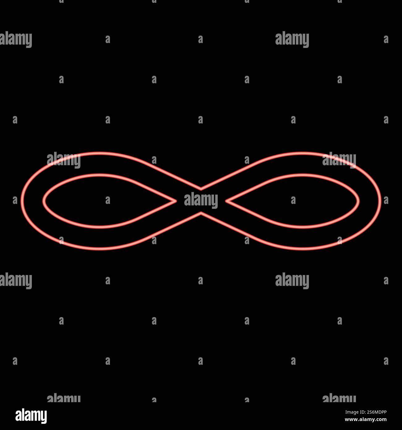 Neon infinity symbol red color vector illustration flat style light ...