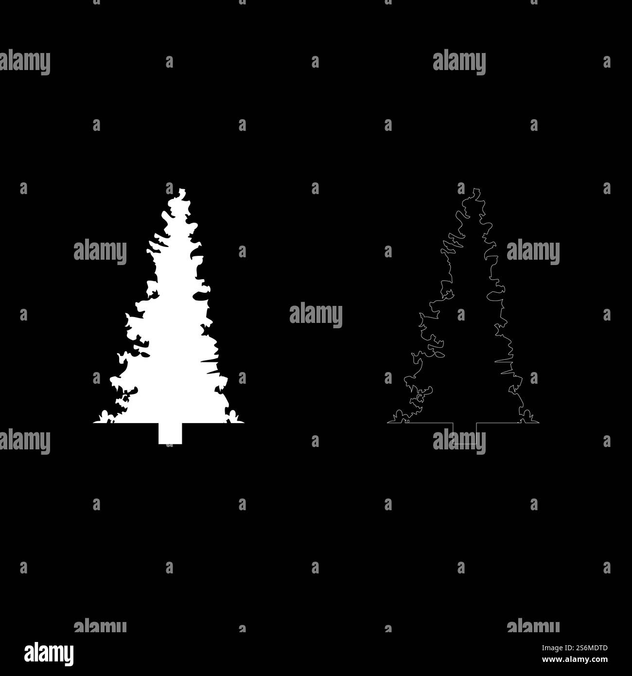 Fir spruce icon white color vector illustration flat style simple image ...