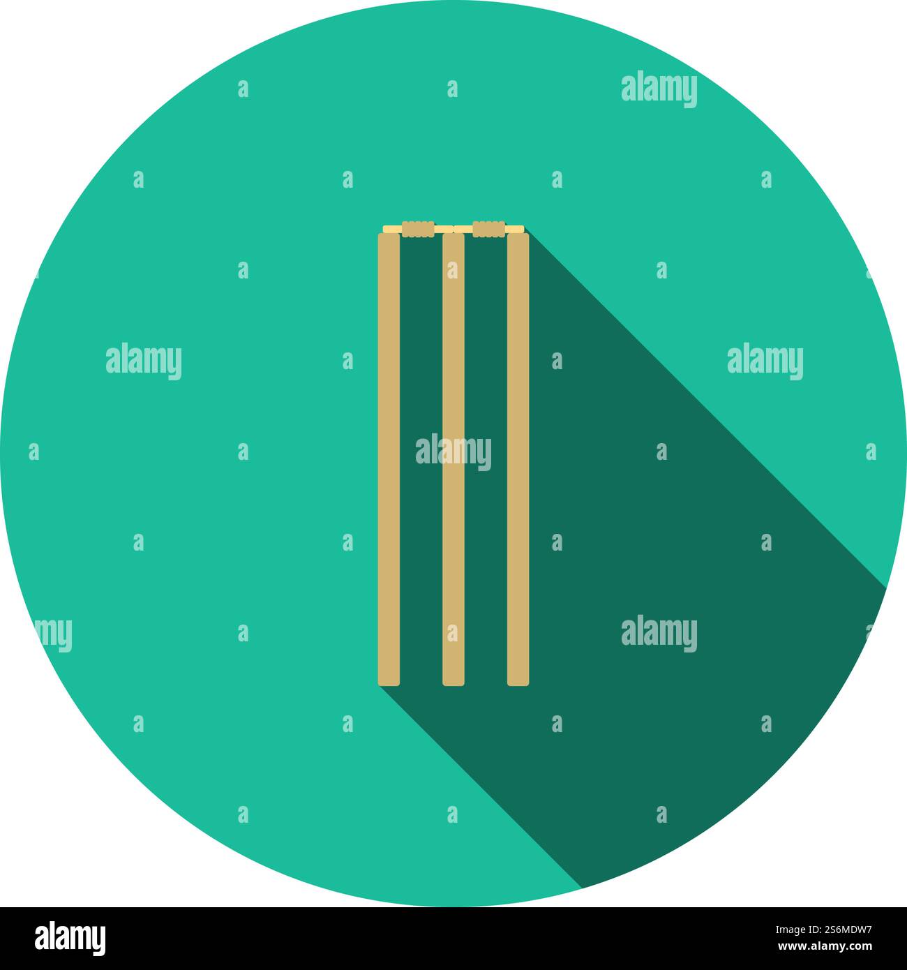 Cricket Wicket Icon. Flat Circle Stencil Design With Long Shadow ...