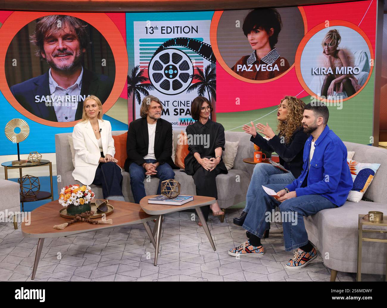 DORAL,FL-JANUARY 17: Actress Kira Miró, Salva Reina, director, producer Paz Vega, Karla MArtinez ...