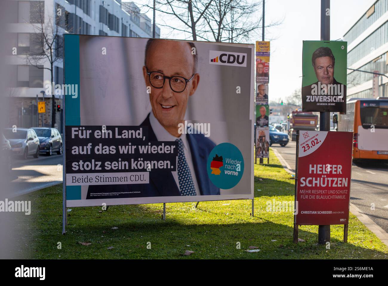Election posters for the Bundestag election on 23 February 2025 in ...