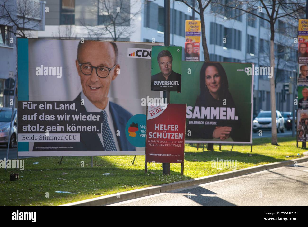 Election posters for the Bundestag election on 23 February 2025 in ...