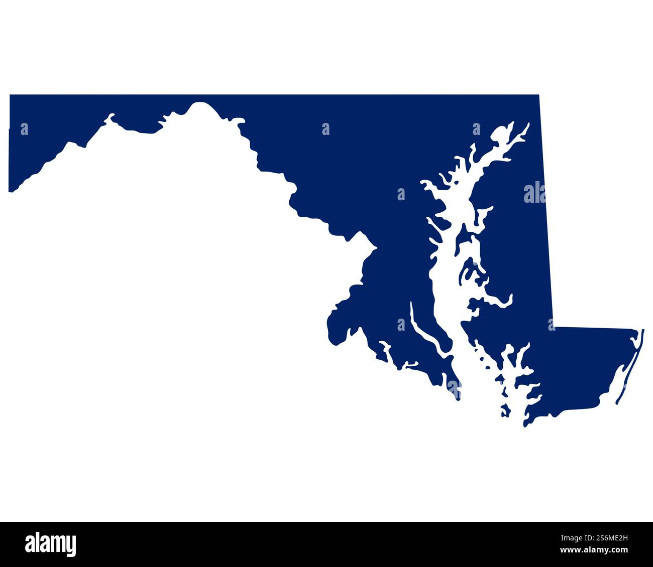 Map of Maryland in blue color Stock Photo - Alamy