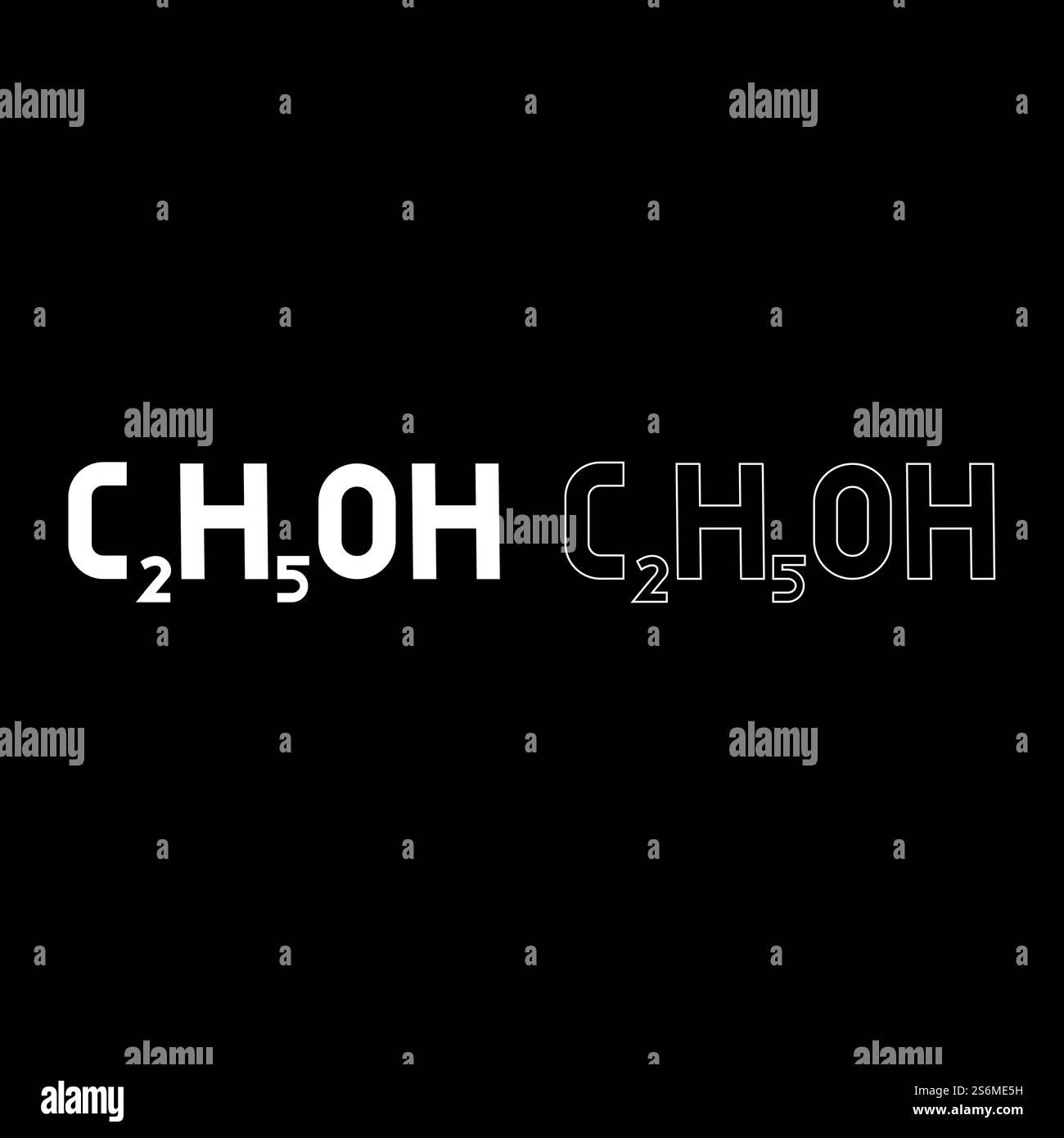 Chemical formula C2H5OH ethanol Ethyl alcohol icon white color vector ...
