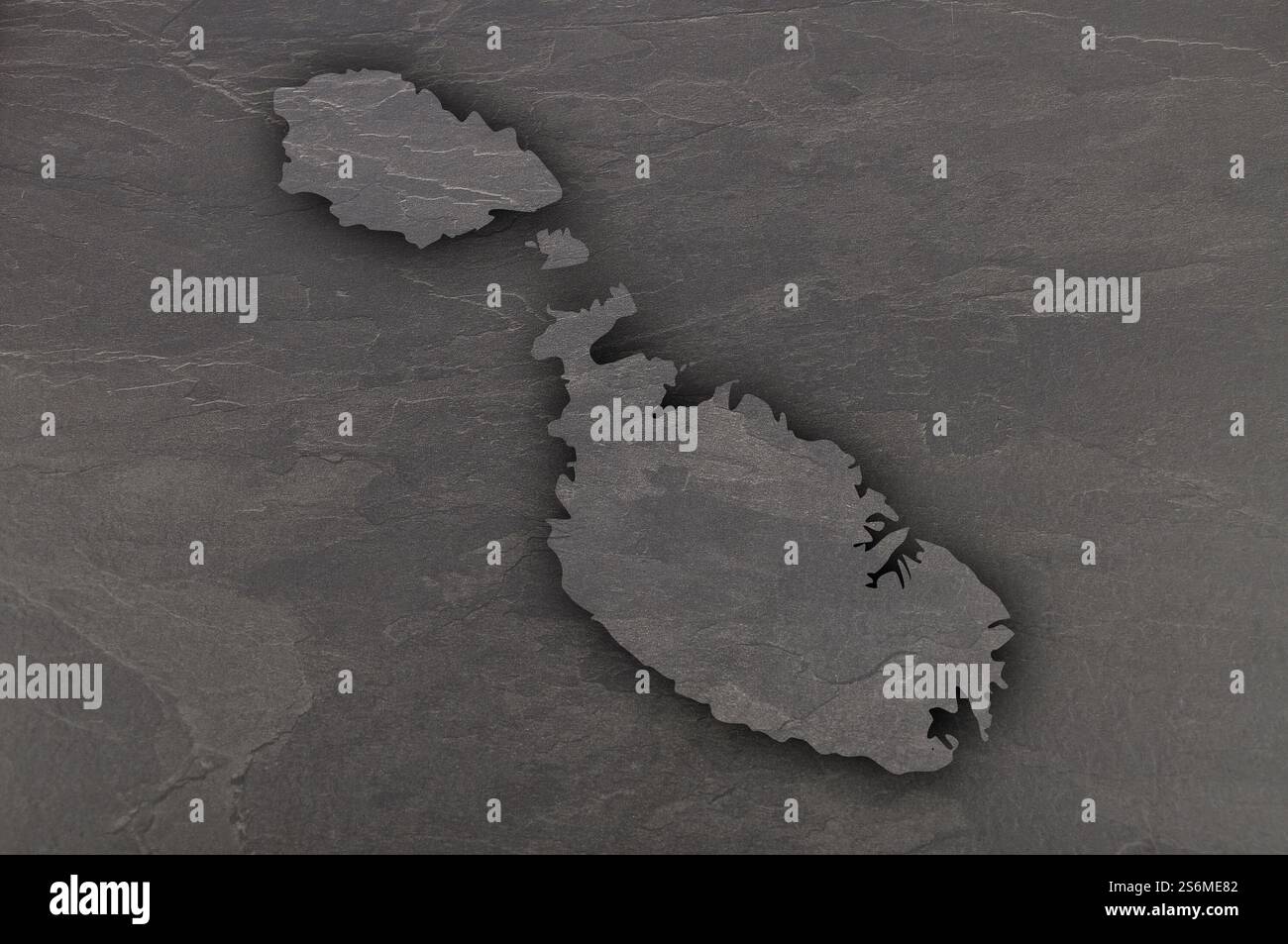 Map of Malta on dark slate Stock Photo - Alamy