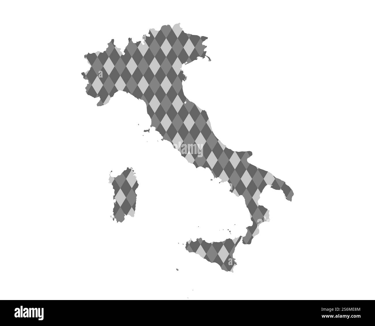 Map of Italy with colored diamonds Stock Photo - Alamy